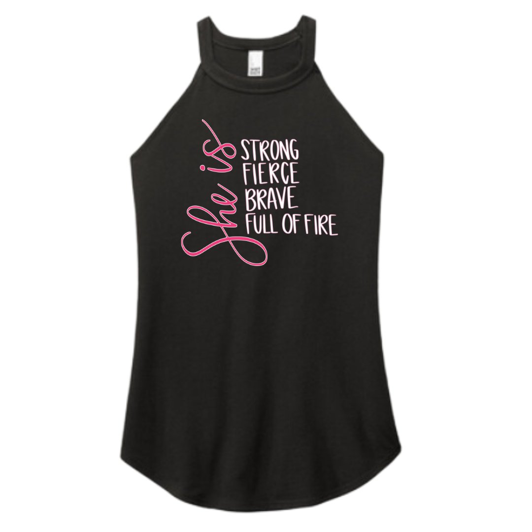 Full Of Fire- Black, Rocker Tank – Empowered Siren Apparel